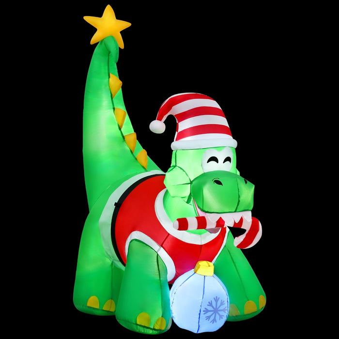 Jingle Jollys Christmas Inflatable Dinosaur 1.86M Height LED Decoratio